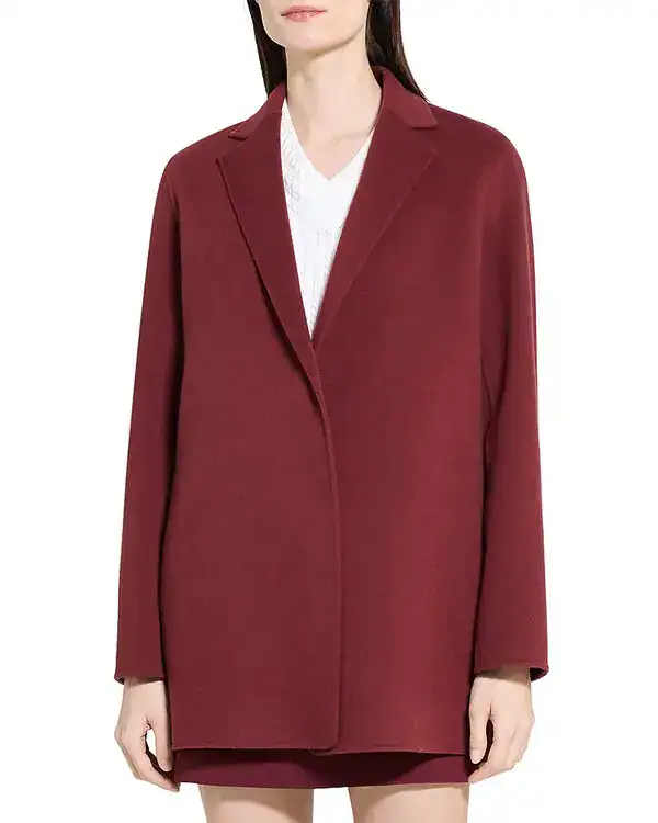 Theory Clairene Double Face Jacket - Oxblood Red - 60% Off